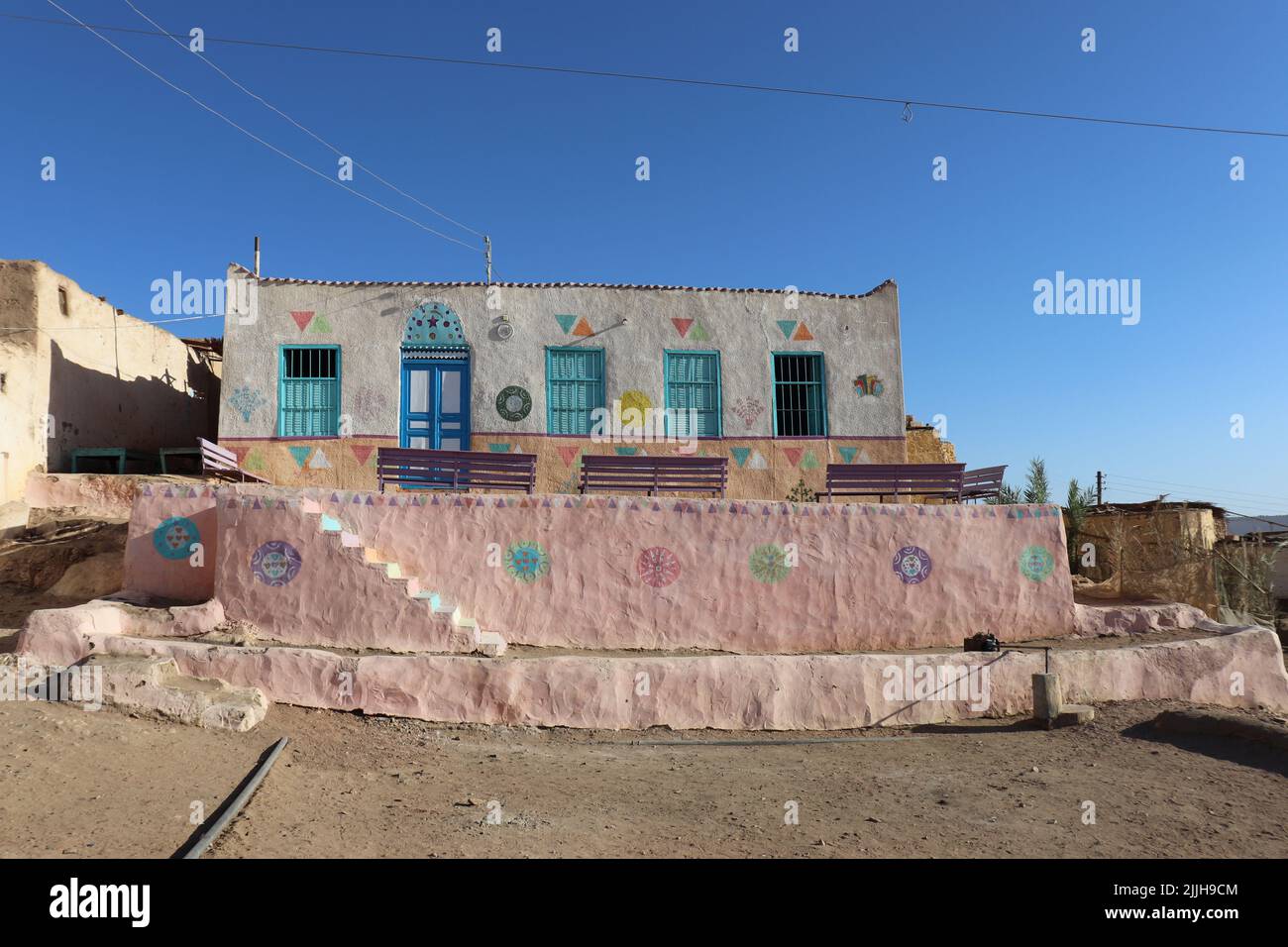 beautiful nubian houses in Heissa Island, Aswan, Egypt Stock Photo - Alamy