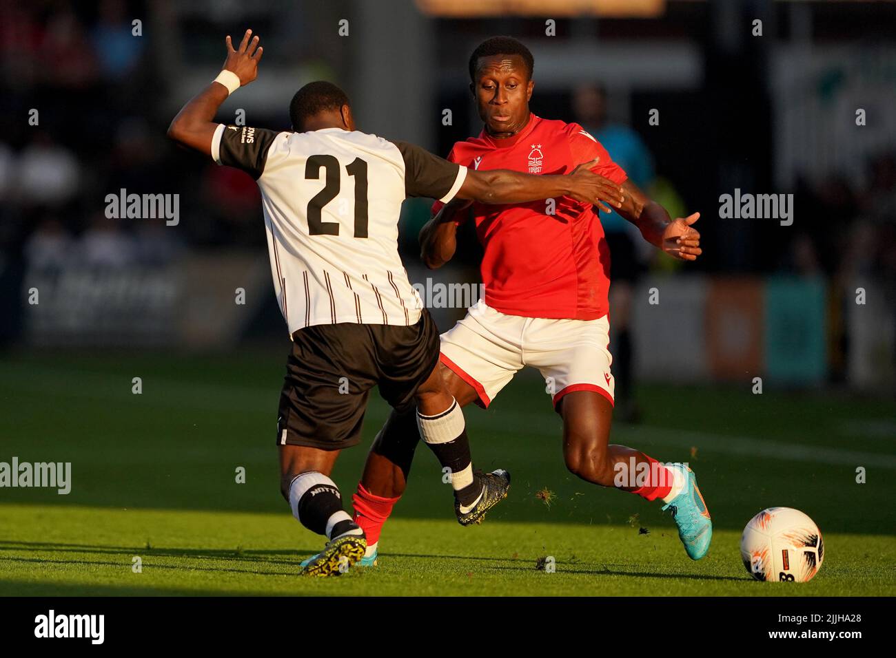 Nottingham Forest's Richie Laryea and Notts County's Aaron Nemane in ...