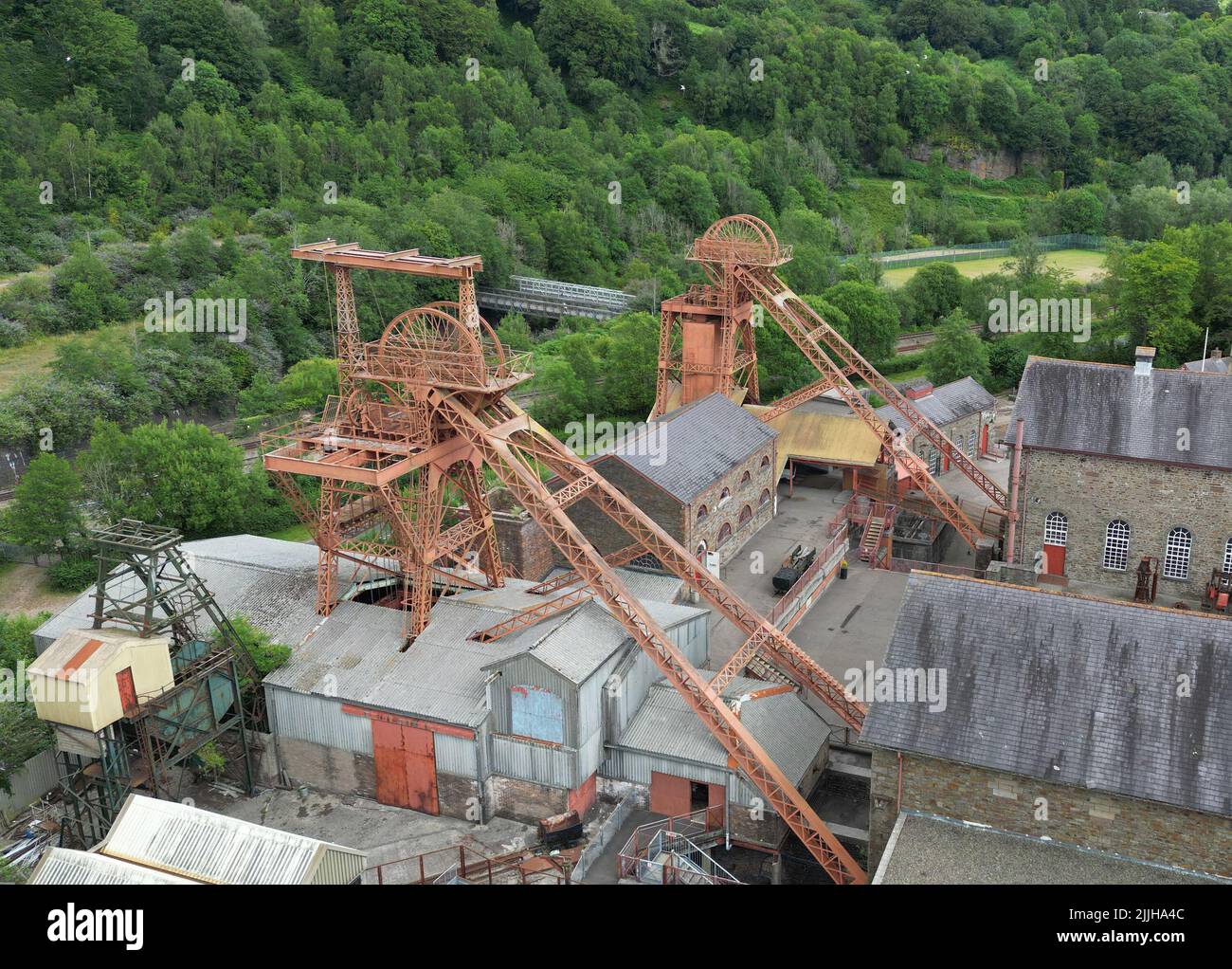 Porth, Rhondda - July 2022: Aerial view of the Rhondda heritage Park ...