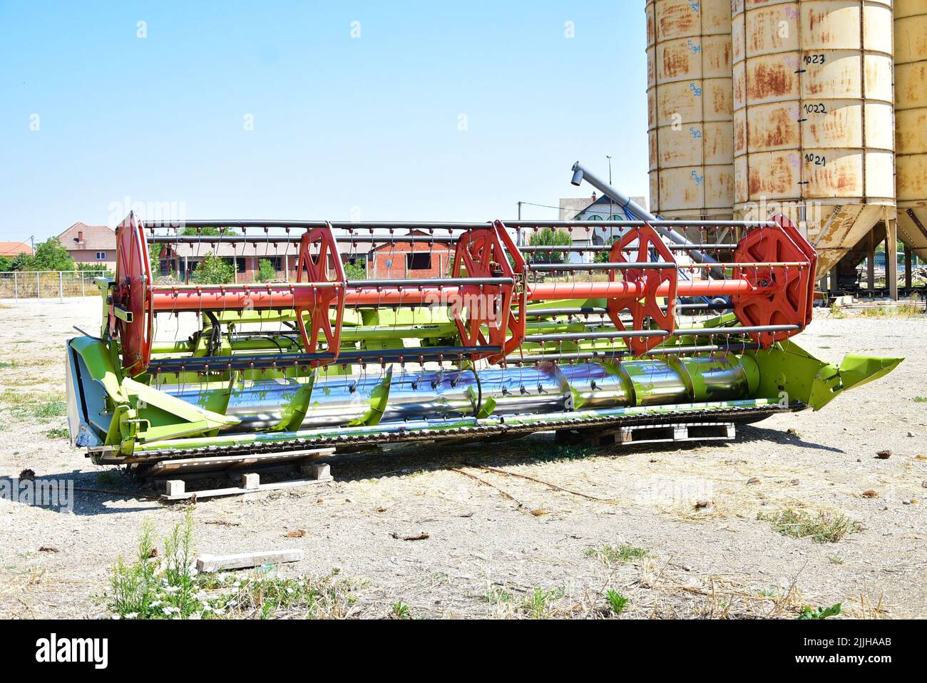 Metal Reel for combine harvester Stock Photo - Alamy