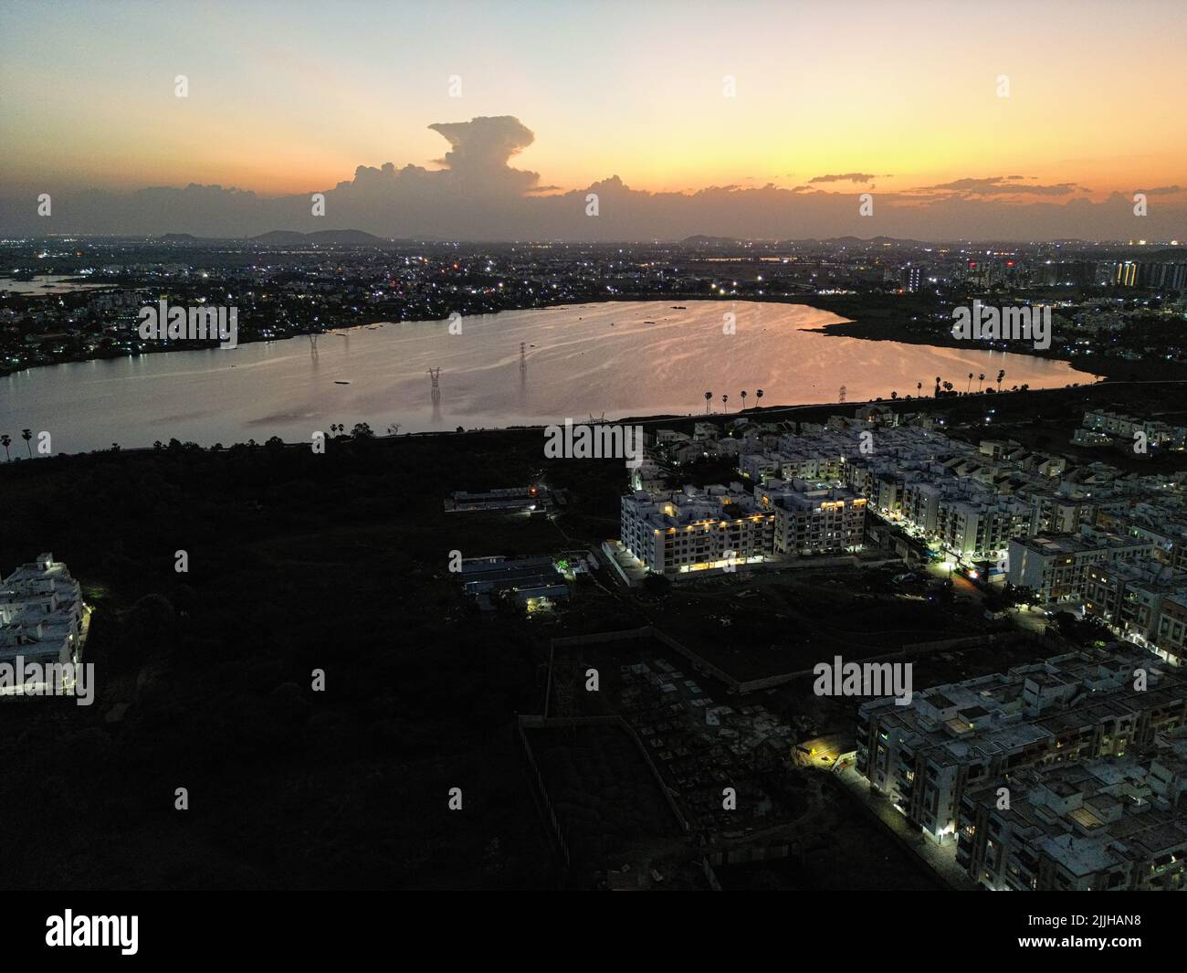 A bird's eye view of the beautiful cityscape of Chennai with ...