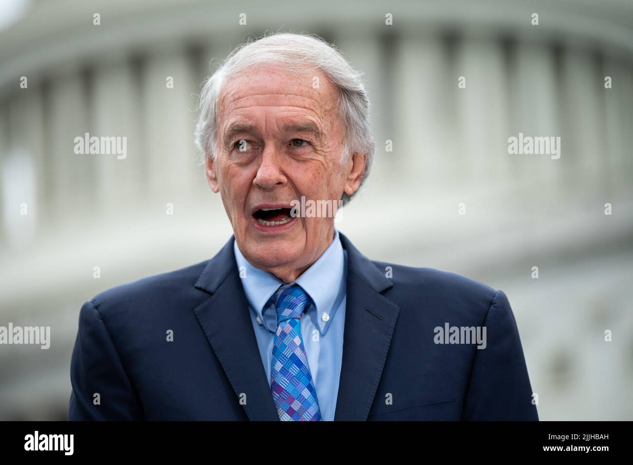 Washington, USA. 26th July, 2022. Senator Ed Markey (D-MA) speaks to ...