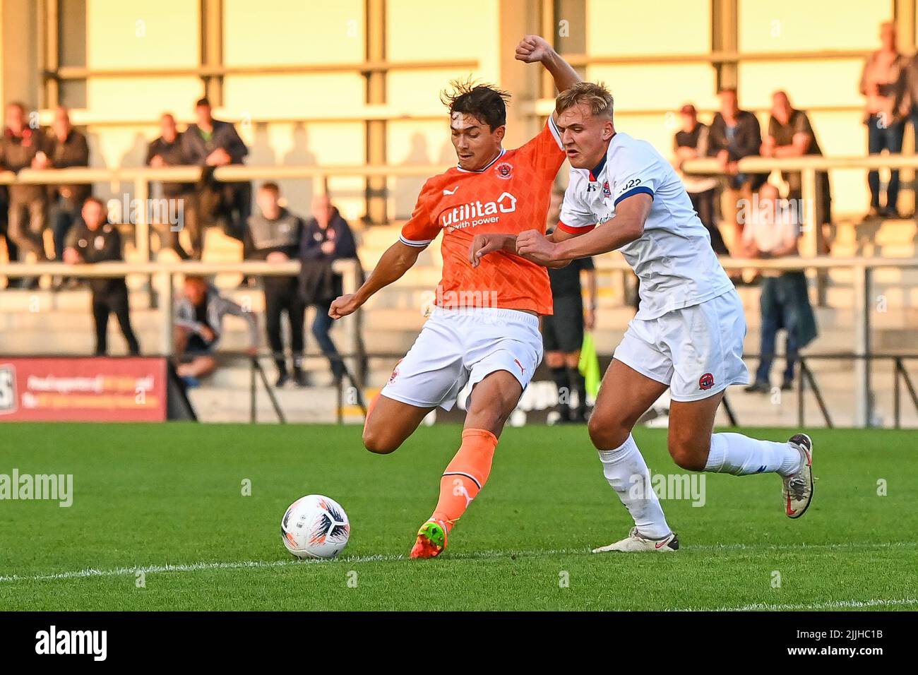 Kenny Dougall #12 of Blackpool shoots on goal Stock Photo - Alamy
