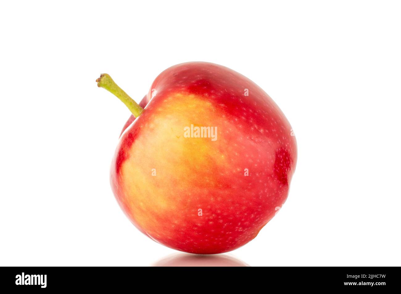 One red sweet apple, close-up, on a white background Stock Photo - Alamy