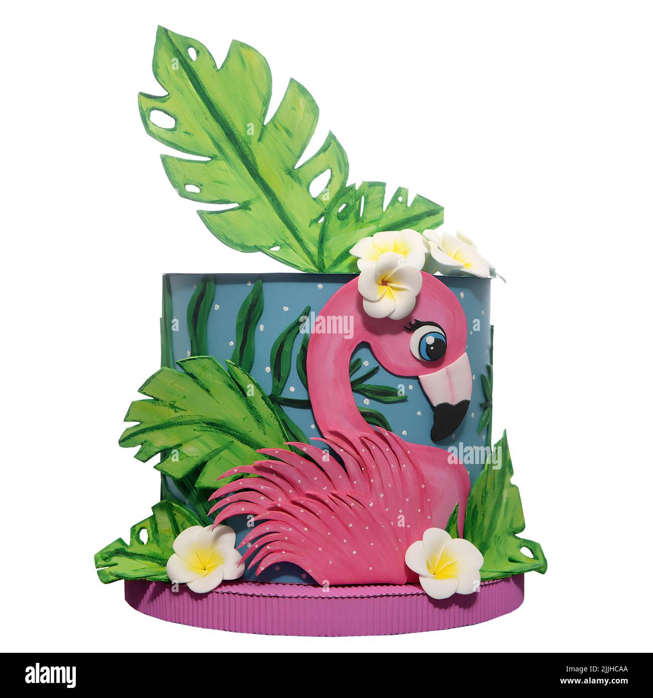 Cakes with wafer paper, hand made. Box for gifts Stock Photo - Alamy