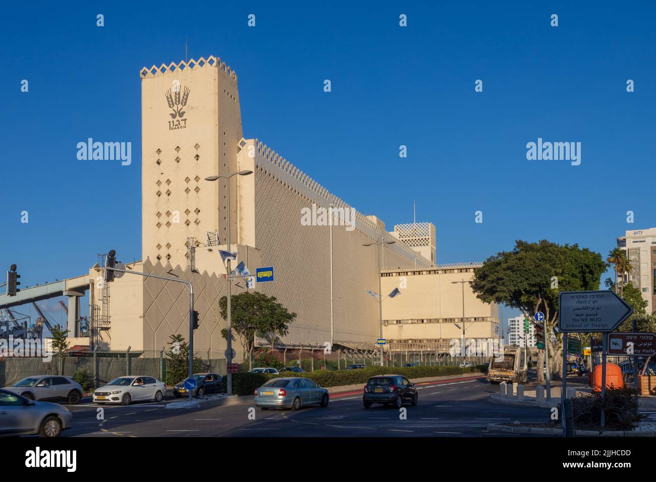 Haifa, Israel - 20 July 2022, Grain Silo Dagon is 68m high and has ...