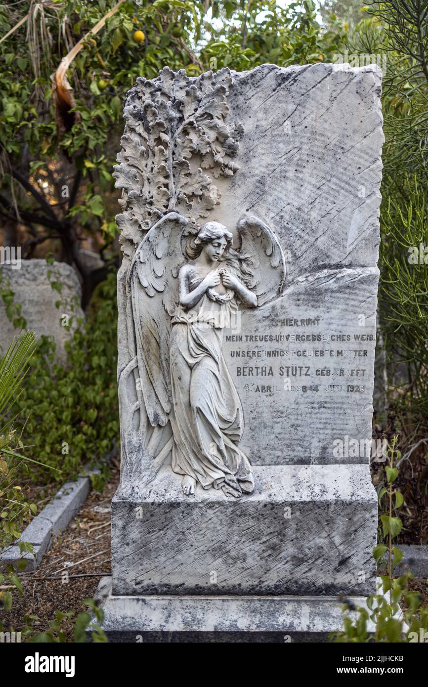 Haifa, Israel - 20 July 2022, German Templers Cemetery. Beautiful ...