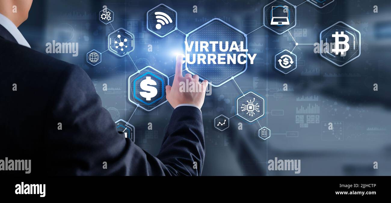 Virtual Currency Exchange Investment concept. Financial Technology ...