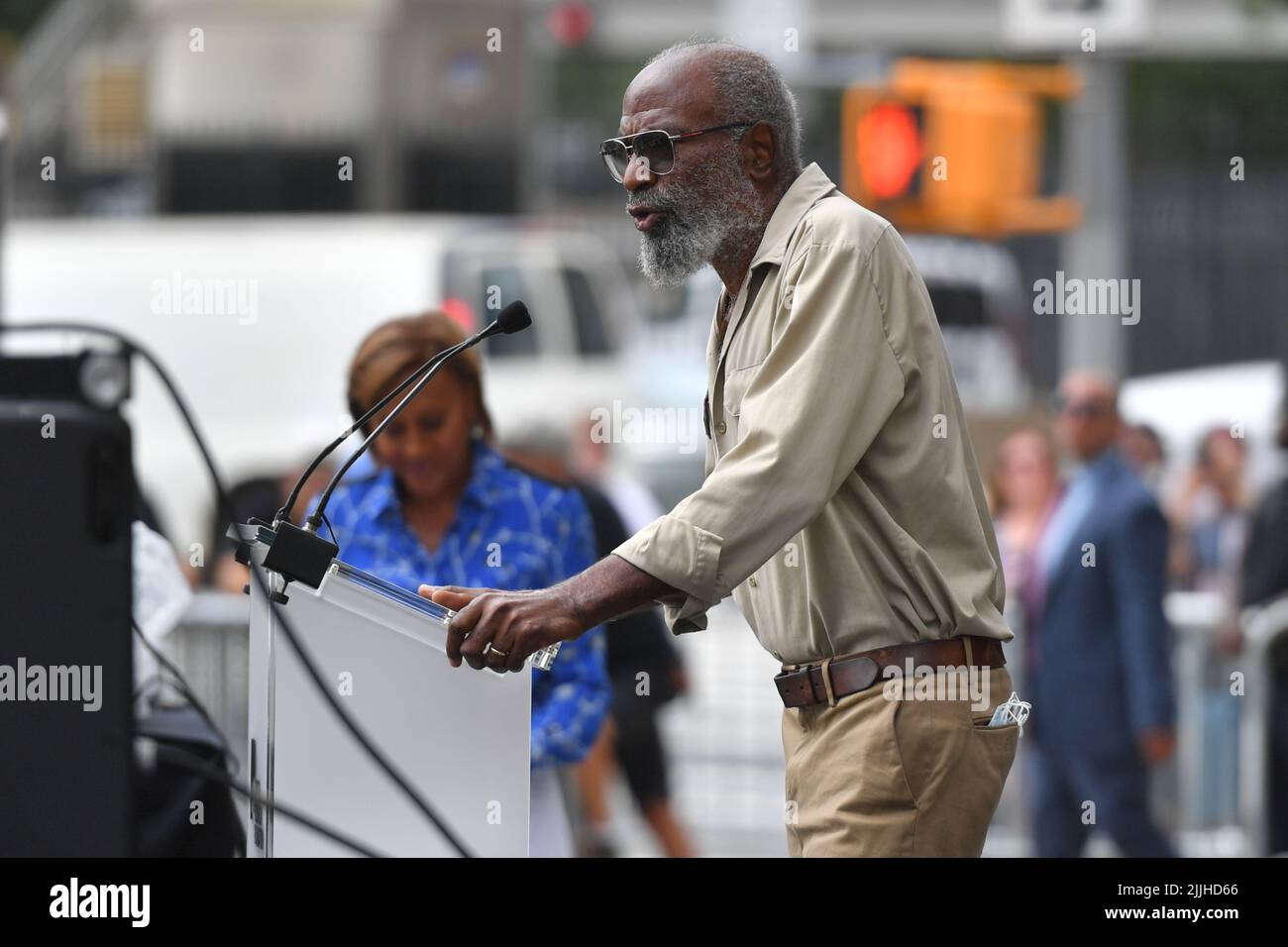 Robert Robinson attend the Jackie Robinson Museum grand opening on July ...