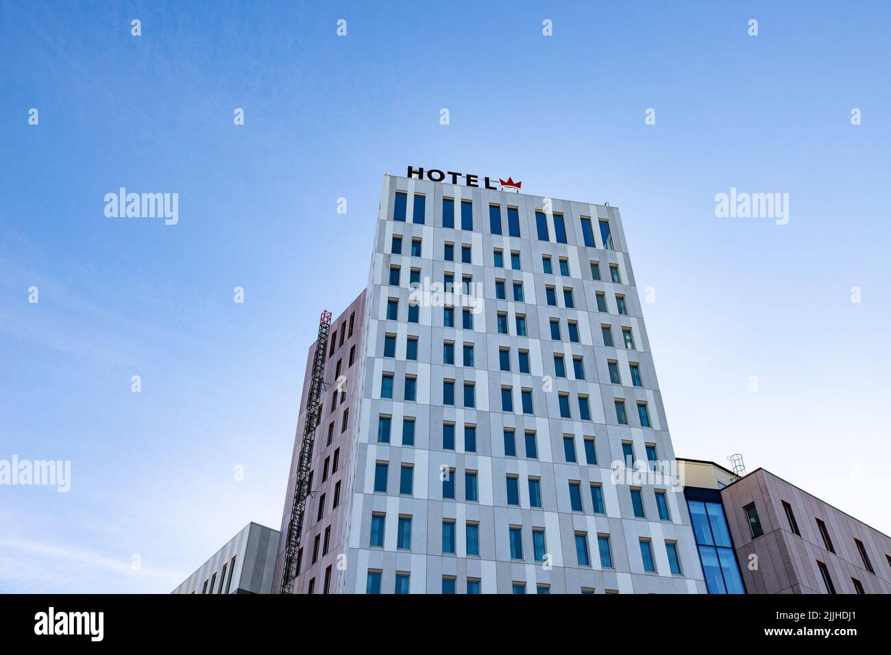 A view of a high modern building with beautiful design Stock Photo - Alamy