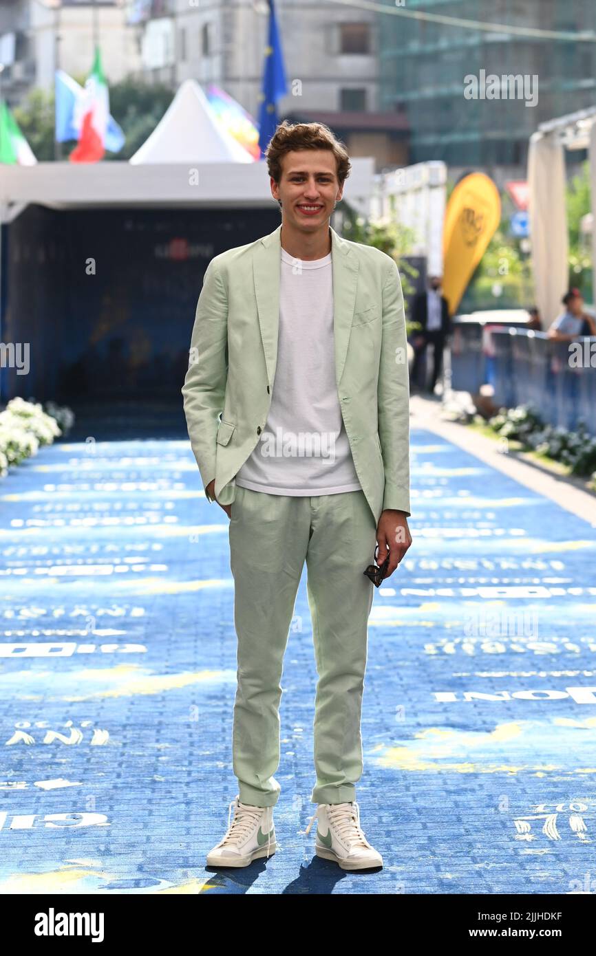 GIFFONI VALLE PIANA, ITALY - JULY 26: Mattia Carrano attend the ...