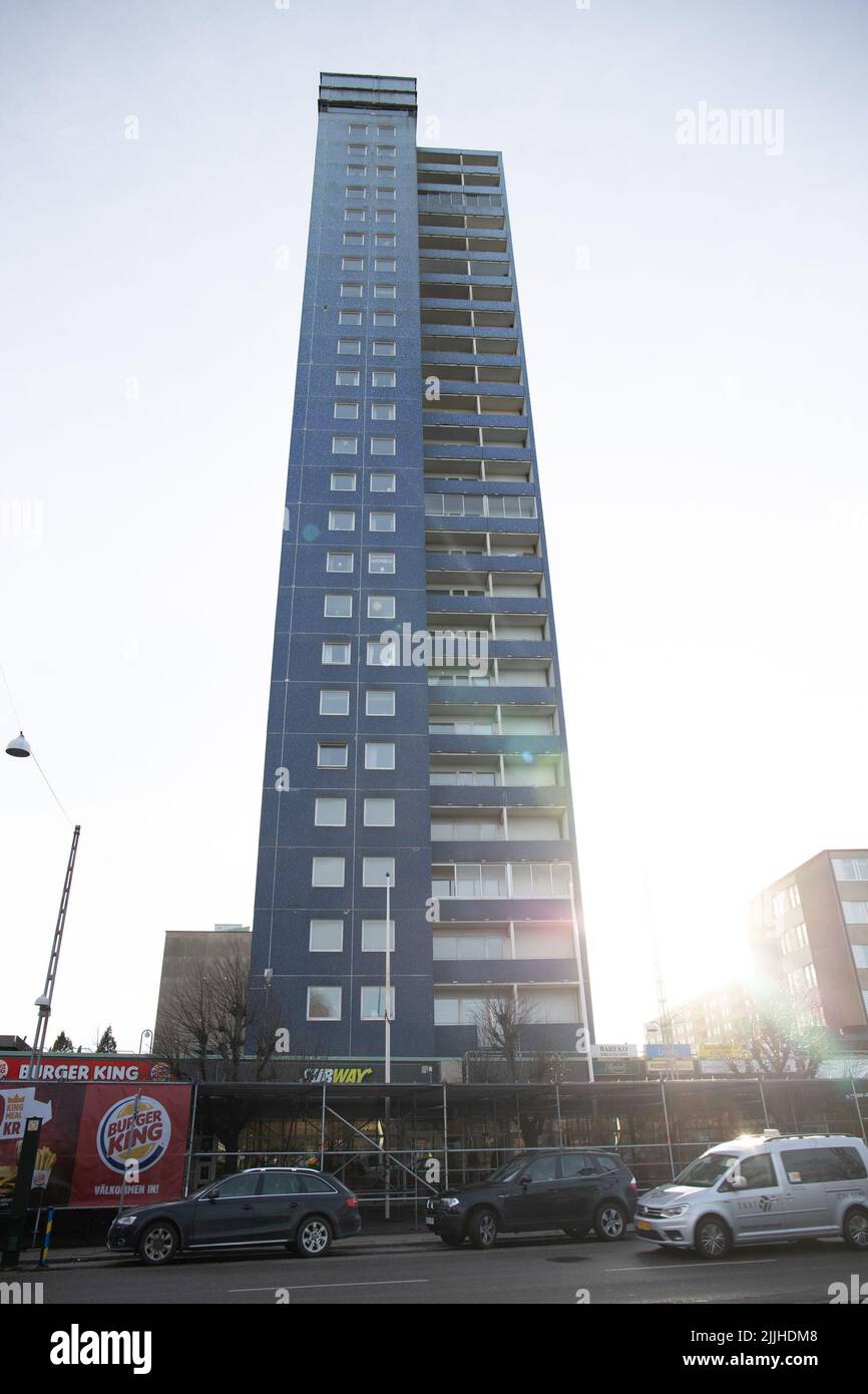 A view of a high modern building with beautiful design Stock Photo - Alamy