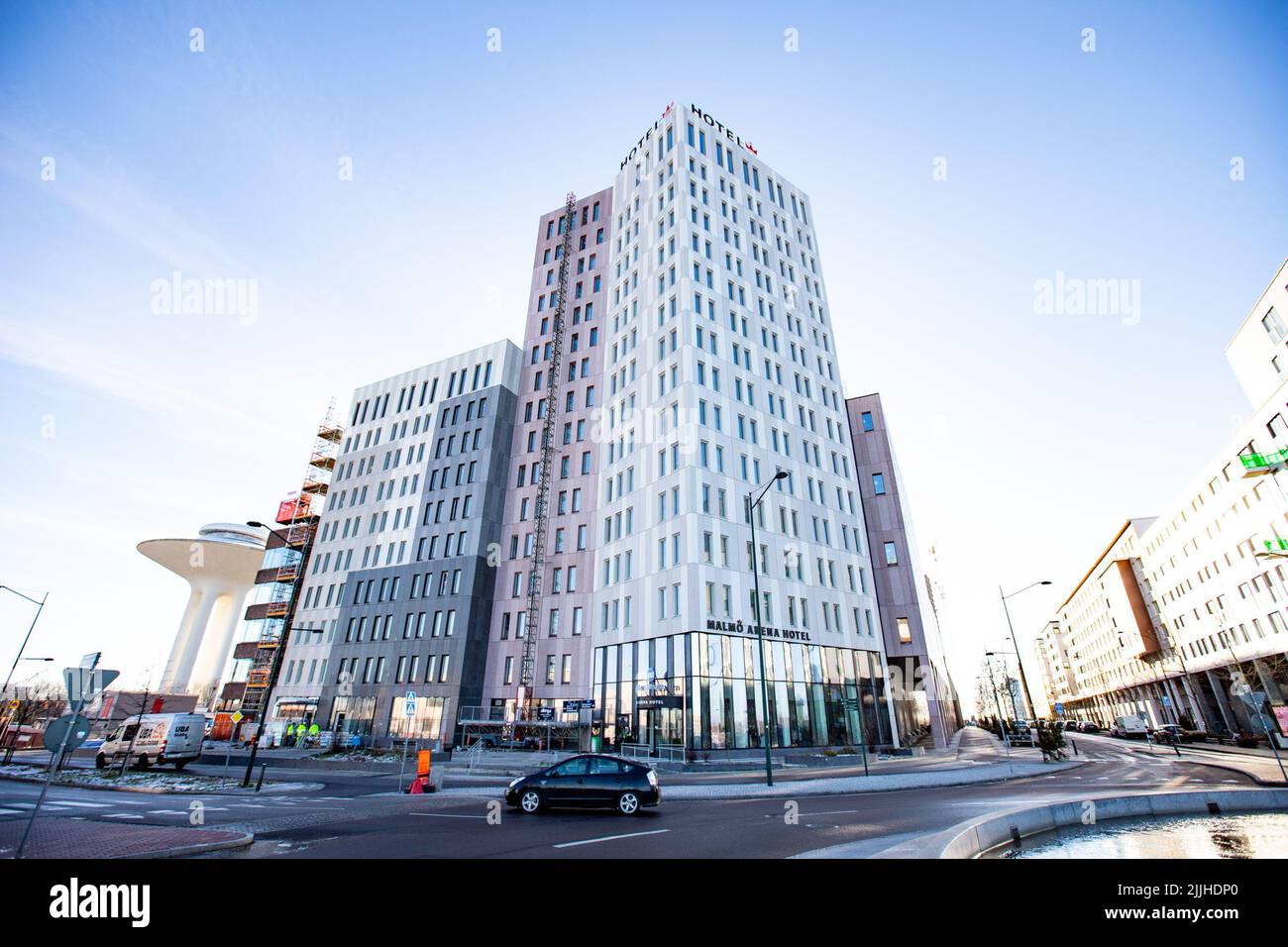 A view of a high modern building with beautiful design Stock Photo - Alamy