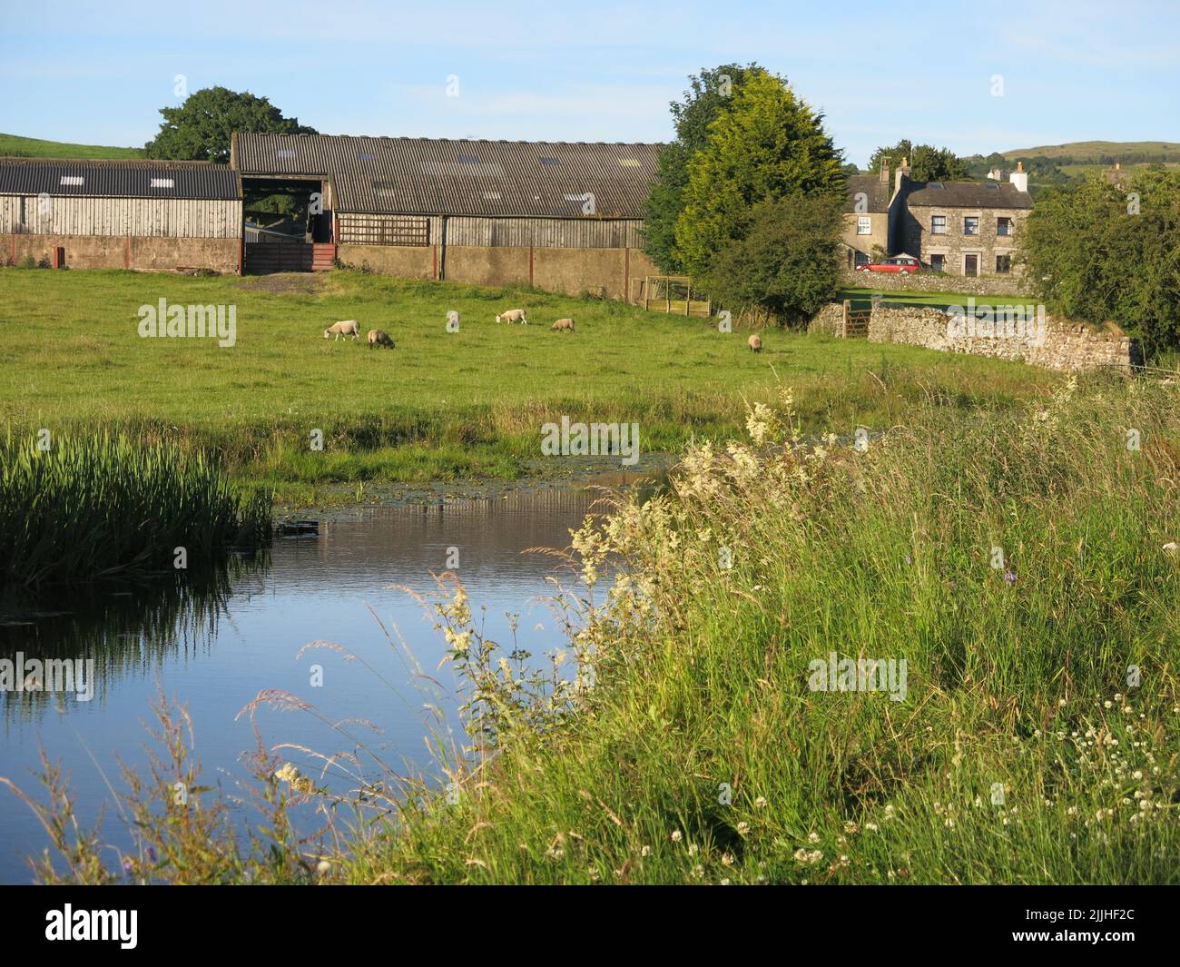 View of the Lancaster Canal and the surrounding English countryside at ...