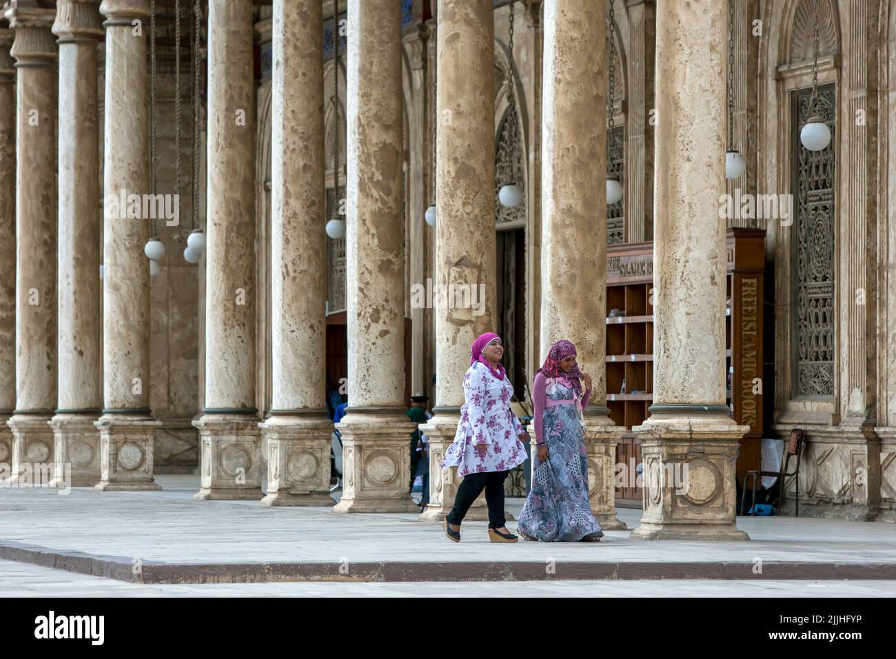 Stone columns on the exterior of the Mosque of Muhammad Ali at the ...
