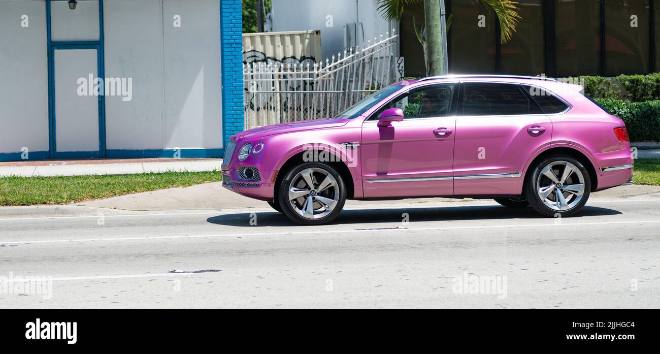 Miami Beach, Florida USA - April 15, 2021: Bentley Bentayga v8 2015 suv ...