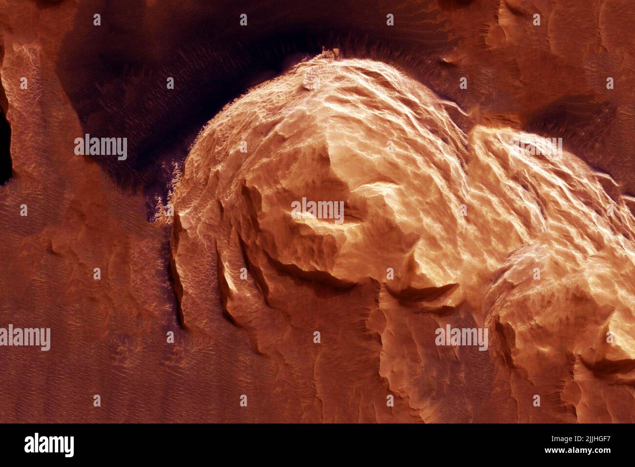 Volcano on the planet Mars. Elements of this image furnished by NASA ...