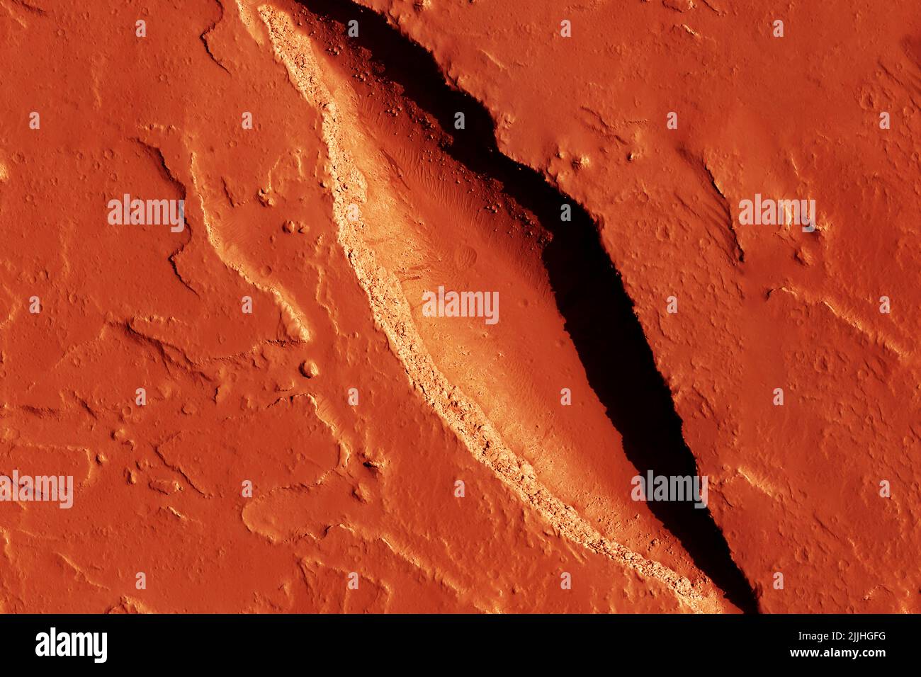Volcano on the planet Mars. Elements of this image furnished by NASA ...