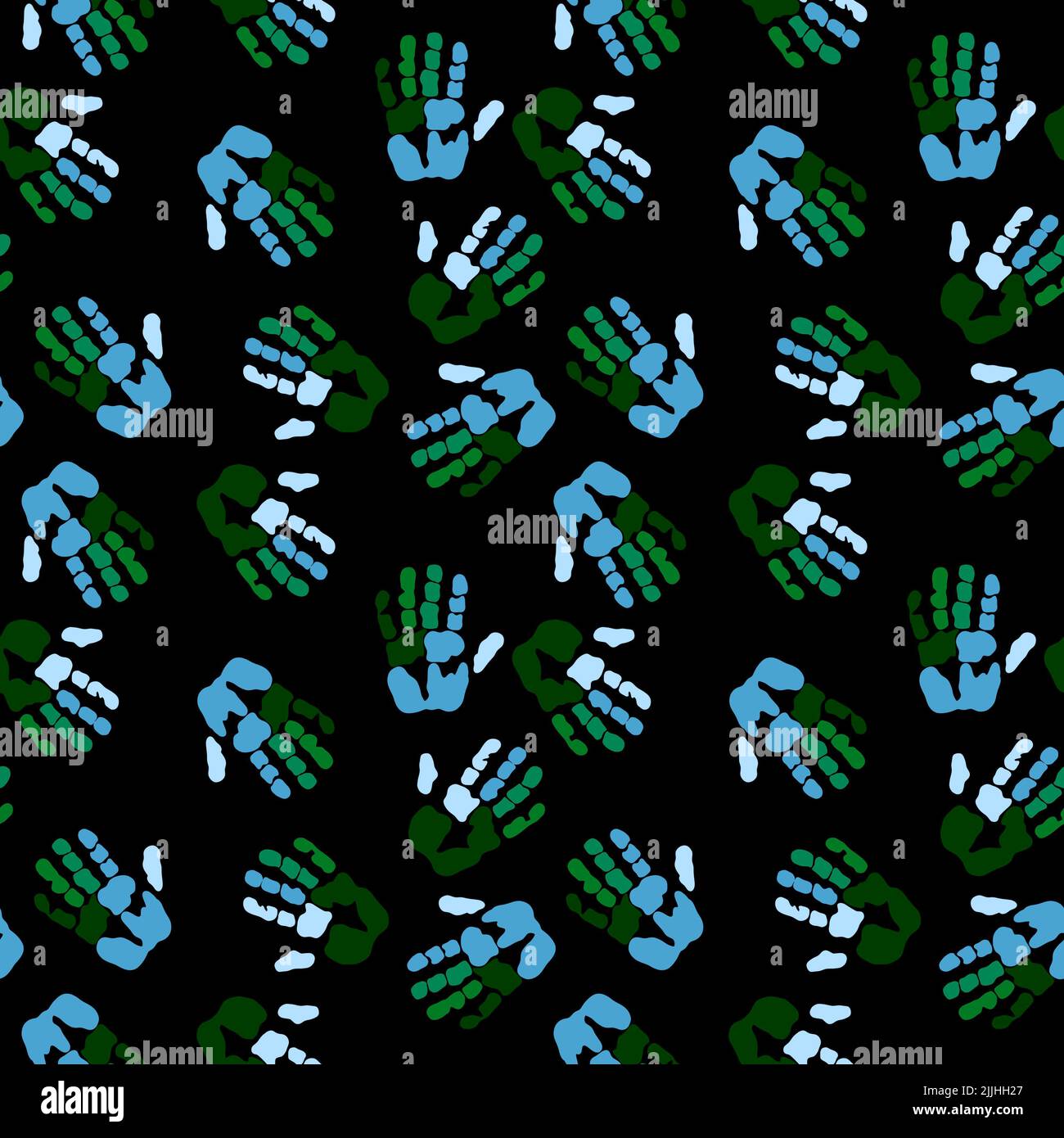 Handprint seamless team work pattern for school and fabrics and kids ...