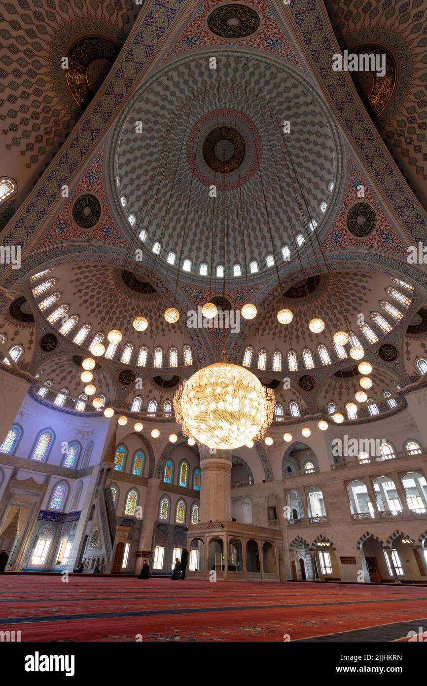 Islamic mosque architecture with Ottoman Style. Ankara Kocatepe Mosque ...