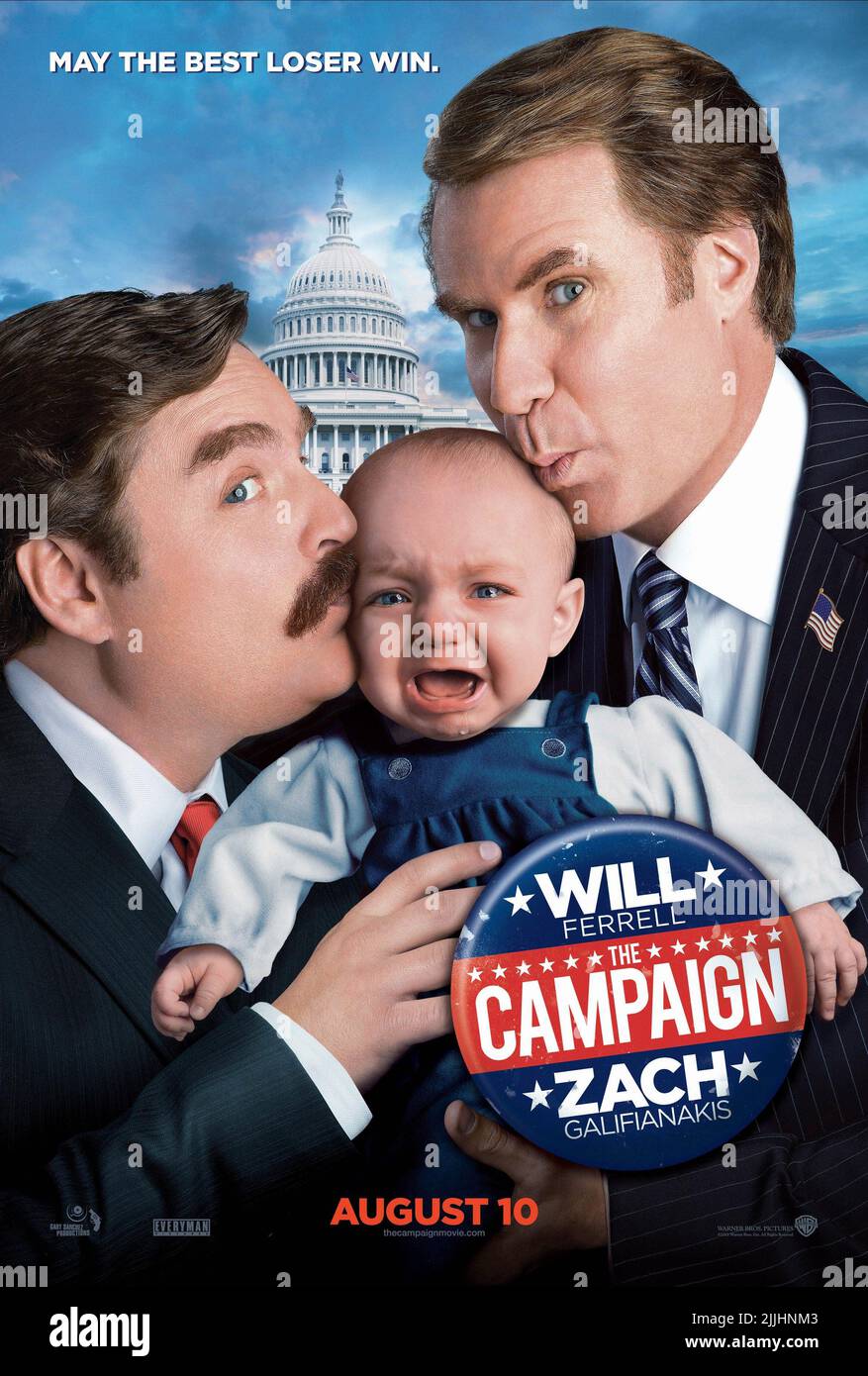 ZACH GALIFIANAKIS, WILL FERRELL POSTER, THE CAMPAIGN, 2012 Stock Photo ...