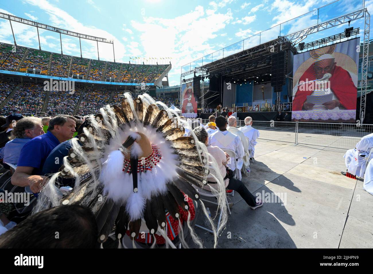 Edmonton, Canada, 26 July, 2022. Pope Francis attending a mass at the ...