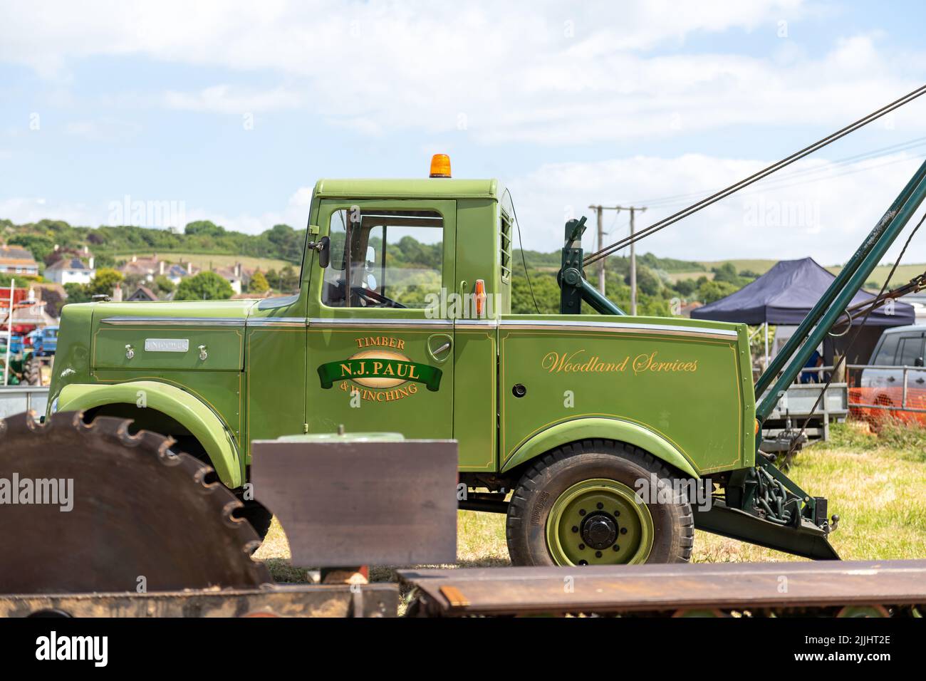 West Bay.Dorset.United Kingdom.June 12th 2022.A restored Unipower ...