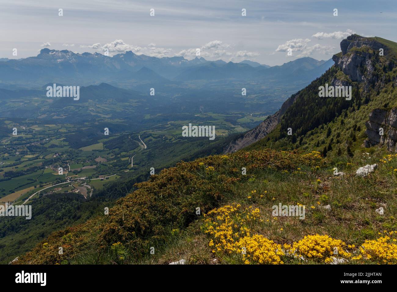 A scenery of the Rocher du Baconnet mountain in Isere, France Stock ...