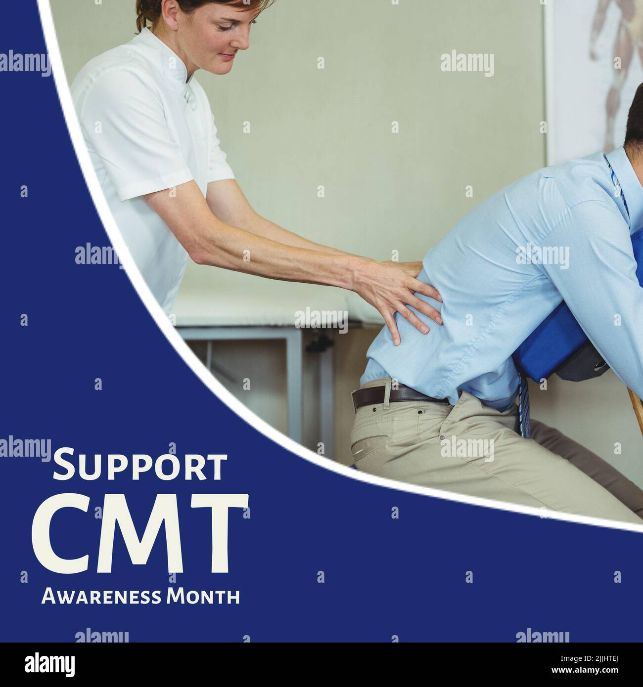 Composition of cmt awareness day text with diverse physiotherapist and ...