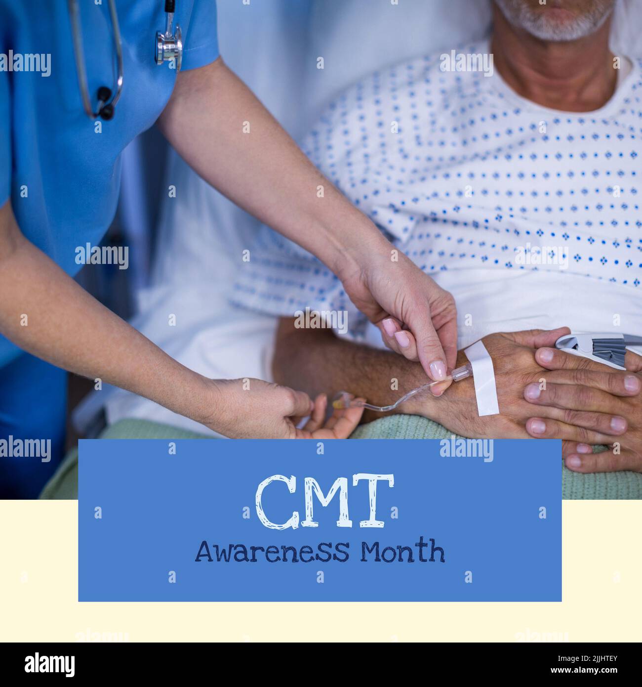 Composition of cmt awareness month text with diverse doctor and patient ...