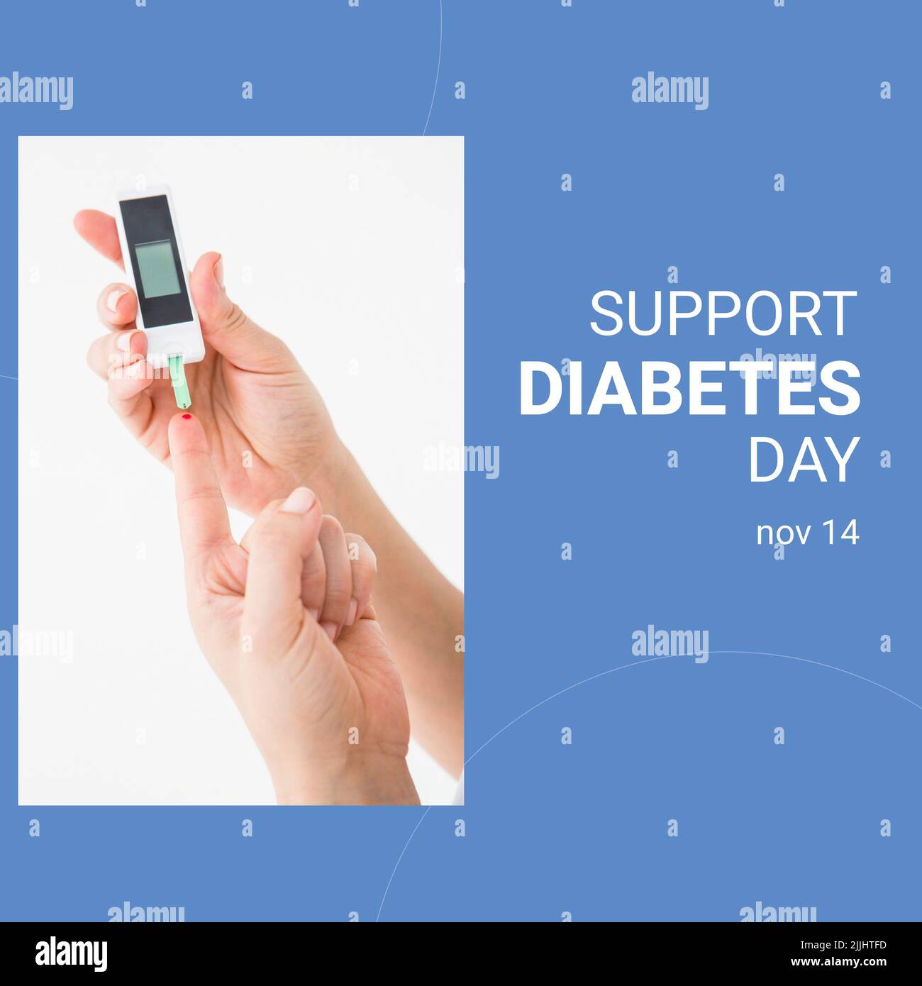 Composition of support diabetes day with caucasian woman using ...