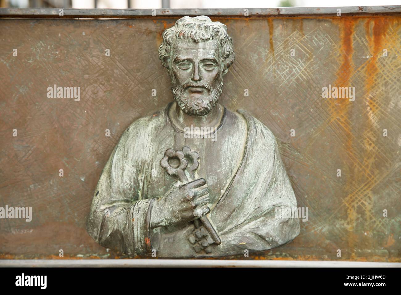 Frescoes on the gate to the Cathedral, Parque Colon, Santo Domingo ...