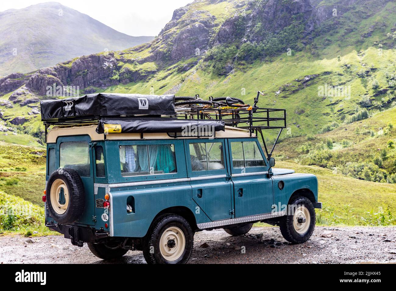 Glencoe Scottish highlands, Land Rover defender left hand drive set up ...