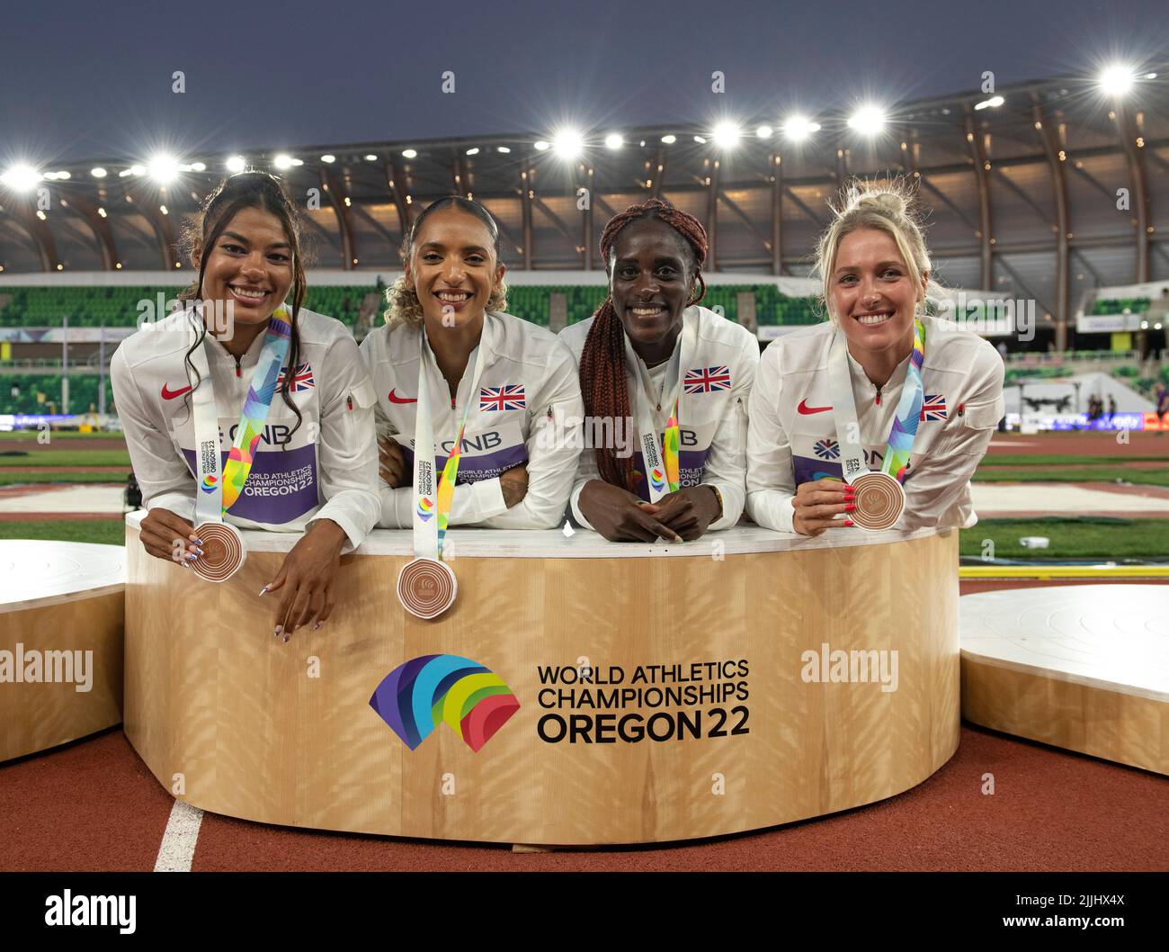 Nicole Yeargin, Laviai Nielsen, Victoria Ohuruogu and Jessie Knight (GB ...