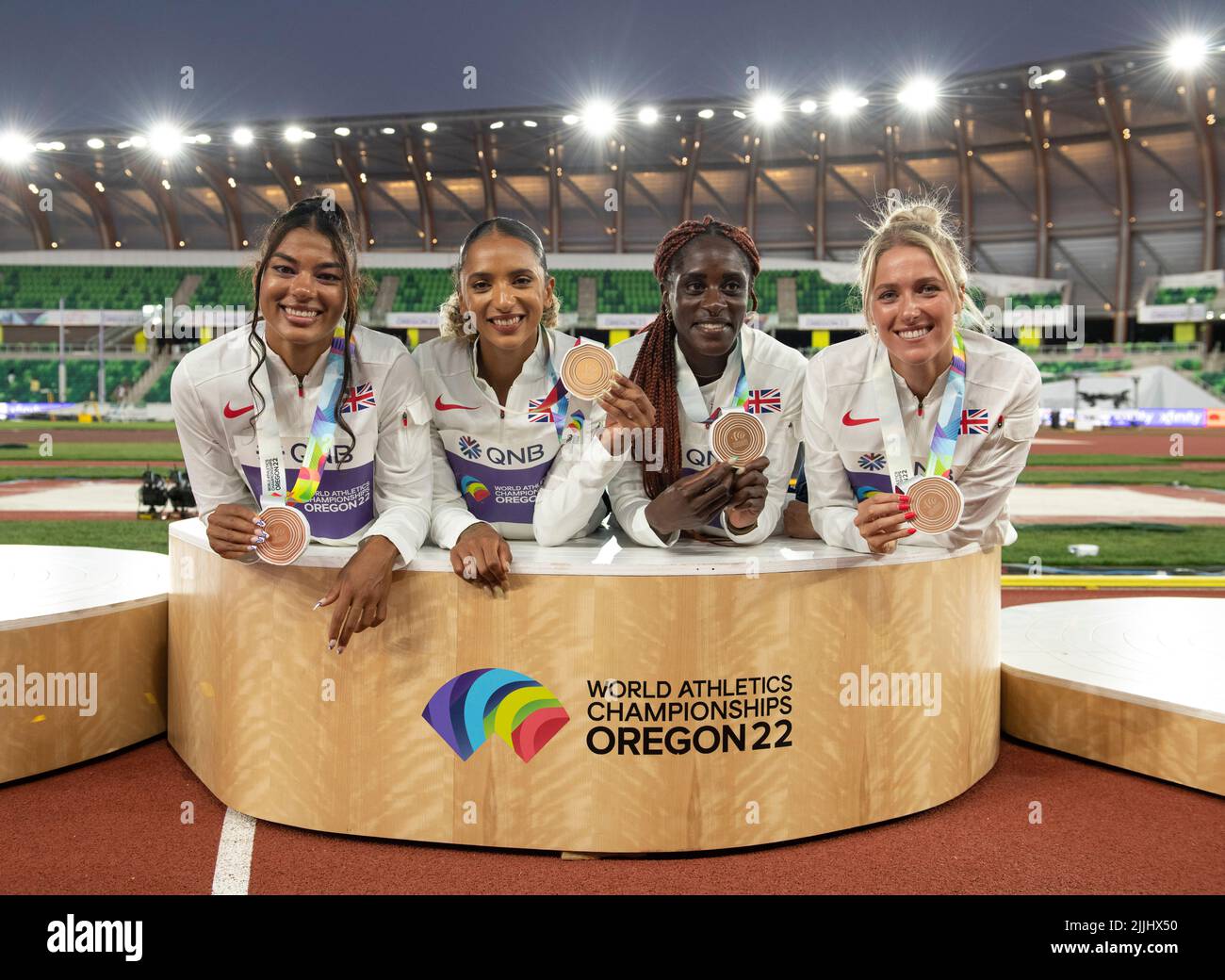 Nicole Yeargin, Laviai Nielsen, Victoria Ohuruogu and Jessie Knight (GB ...