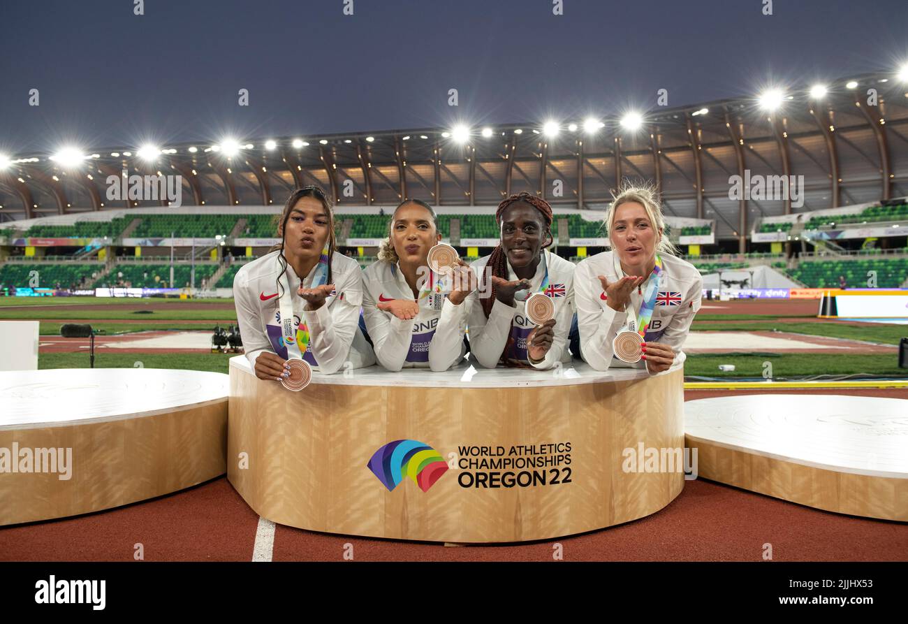 Nicole Yeargin, Laviai Nielsen, Victoria Ohuruogu and Jessie Knight (GB ...