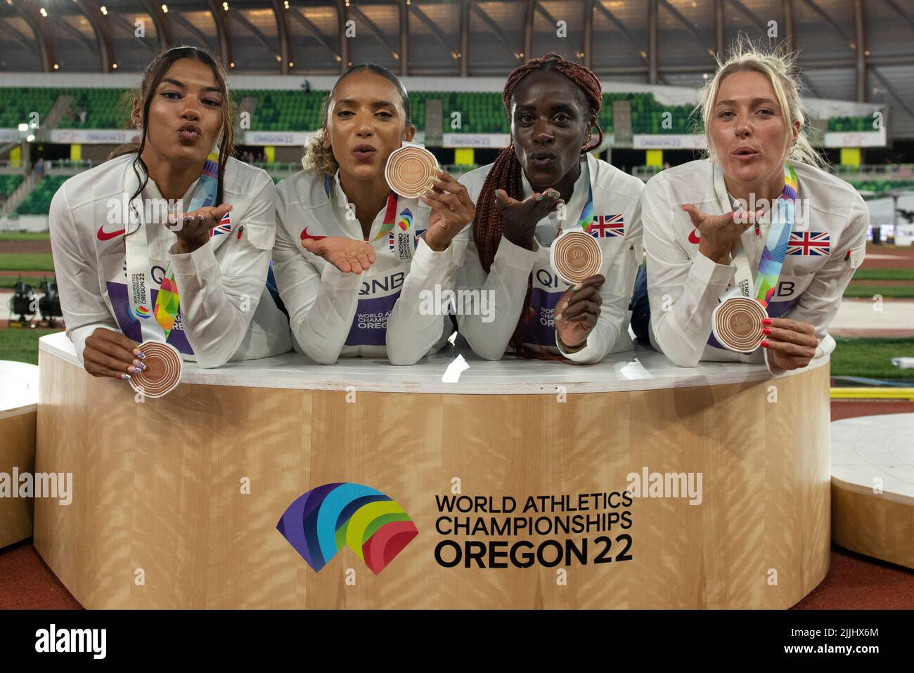 Nicole Yeargin, Laviai Nielsen, Victoria Ohuruogu and Jessie Knight (GB ...