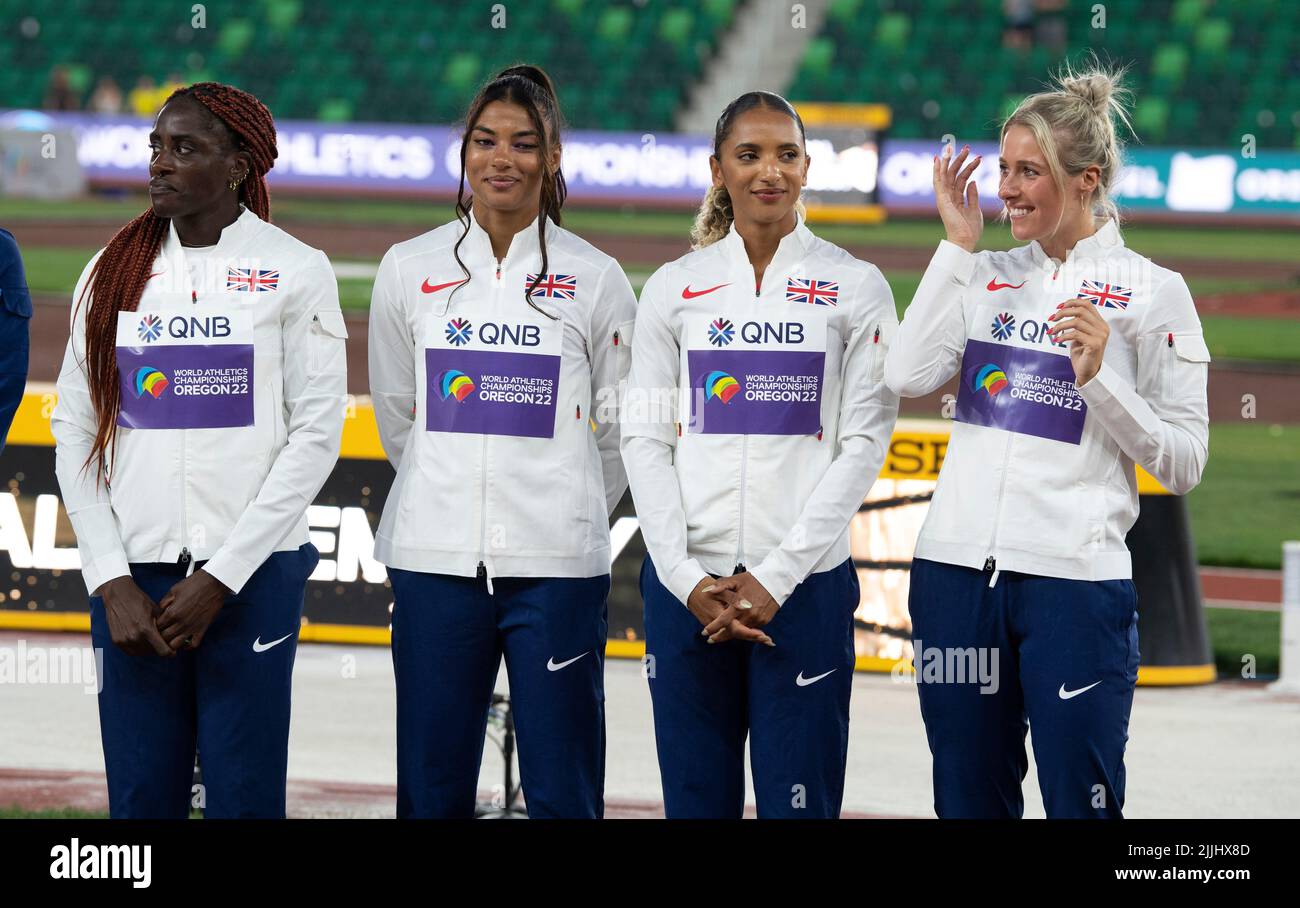 Victoria Ohuruogu, Nicole Yeargin, Laviai Nielsen and Jessie Knight (GB ...