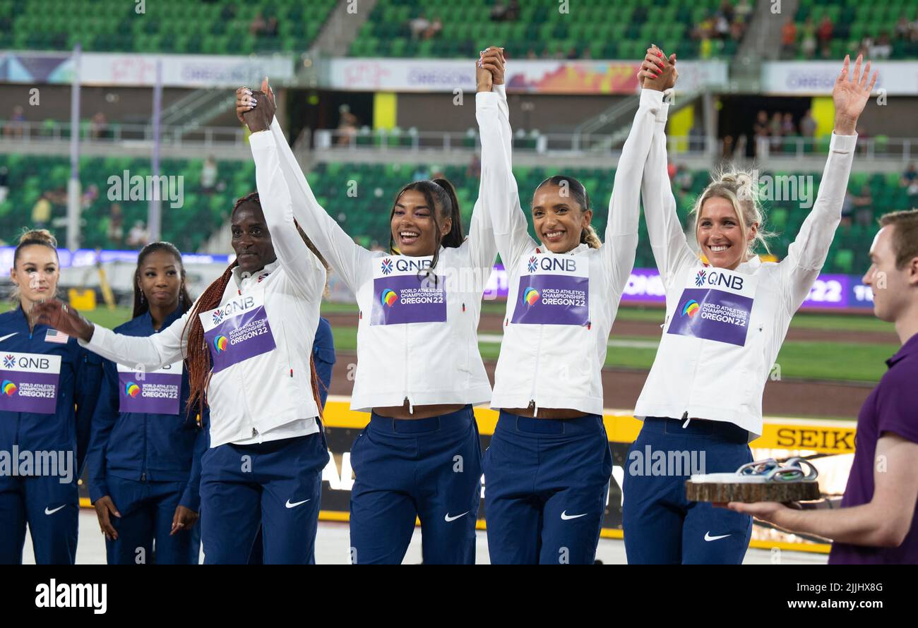 Victoria Ohuruogu, Nicole Yeargin, Laviai Nielsen and Jessie Knight (GB ...