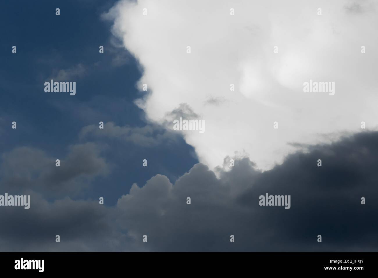 Gray clouds cover the dark blue sky weather change bad weather rain ...