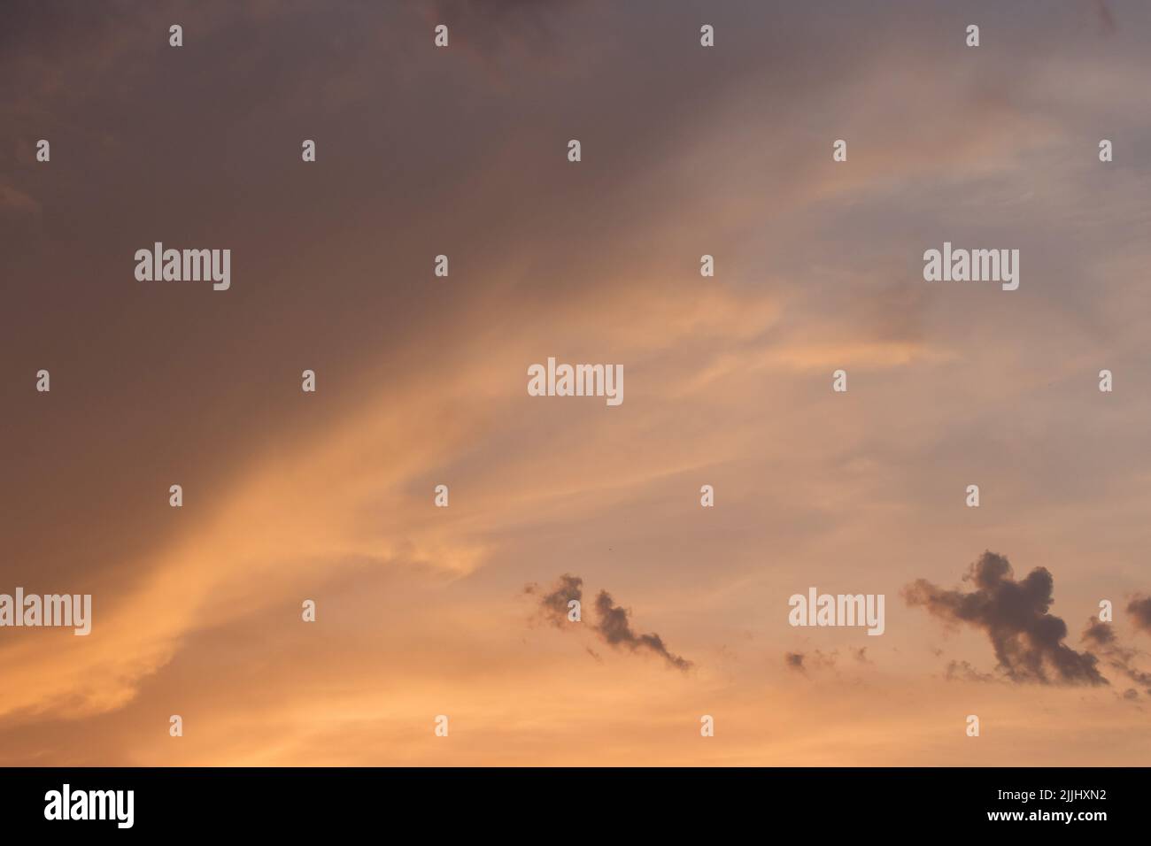 Sunset sky orange color clouds background nature in the evening Stock ...