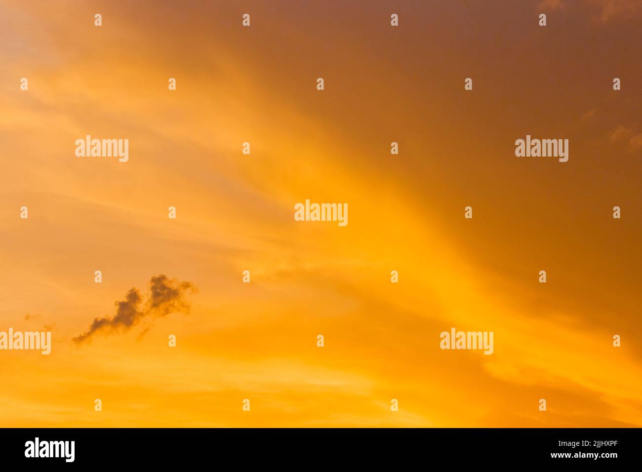 Orange bright sky after rain sunset clouds evening weather background ...