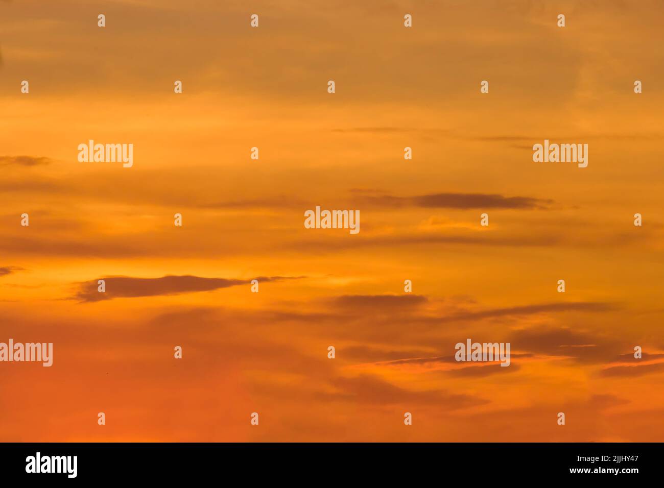 Sunset sky orange color clouds background nature in the evening summer ...