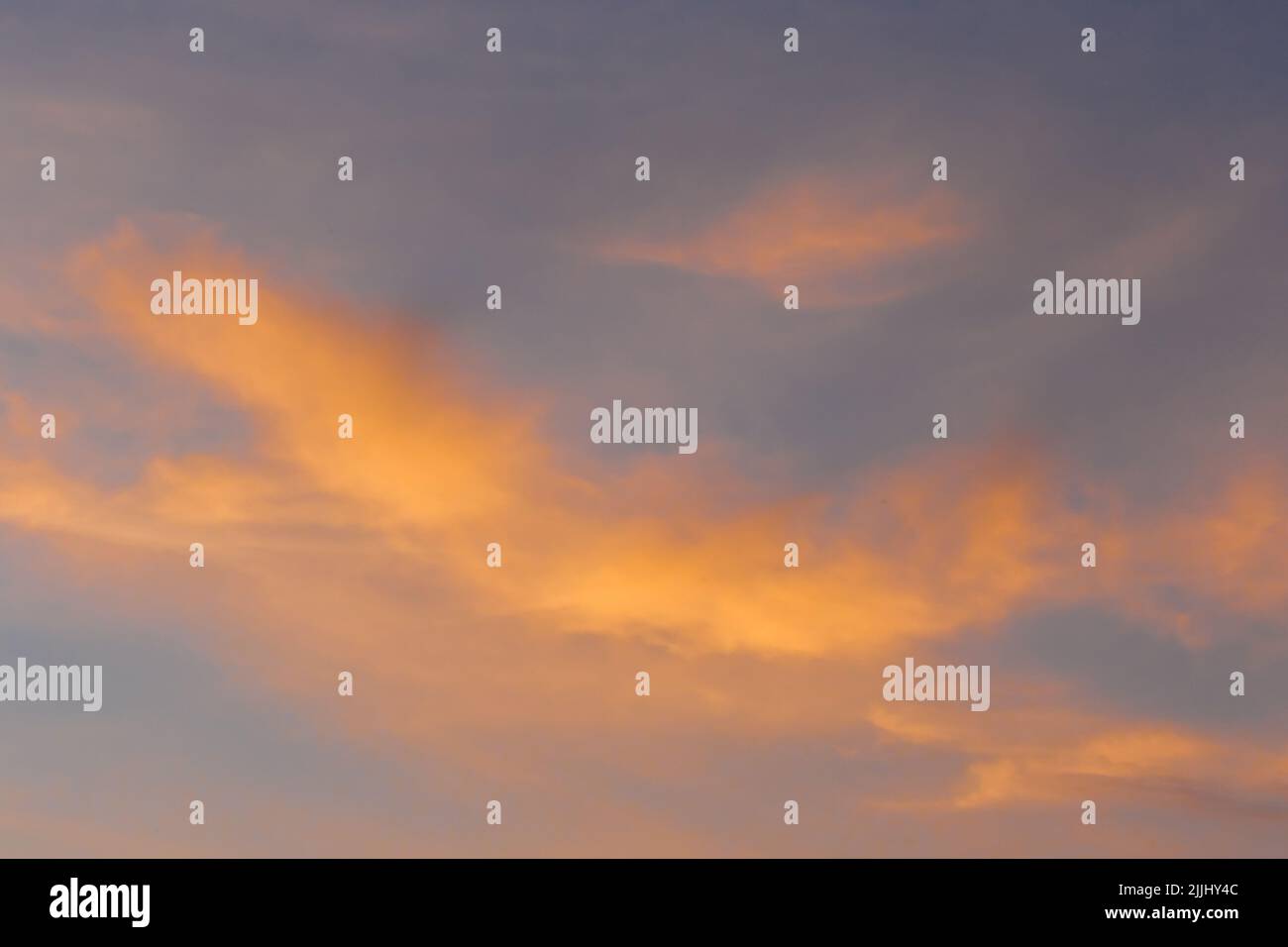 Sunset sky orange color clouds background nature in the evening summer ...