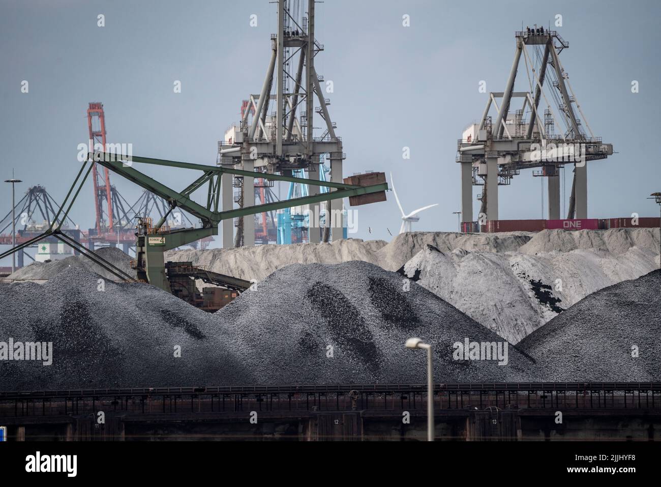 Maasvlakte Port of Rotterdam, Mississippihaven, area for bulk cargo ...