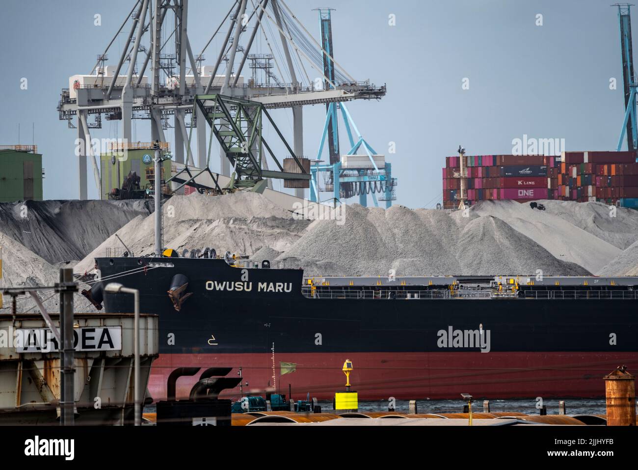 Maasvlakte Port of Rotterdam, Mississippihaven, area for bulk cargo ...