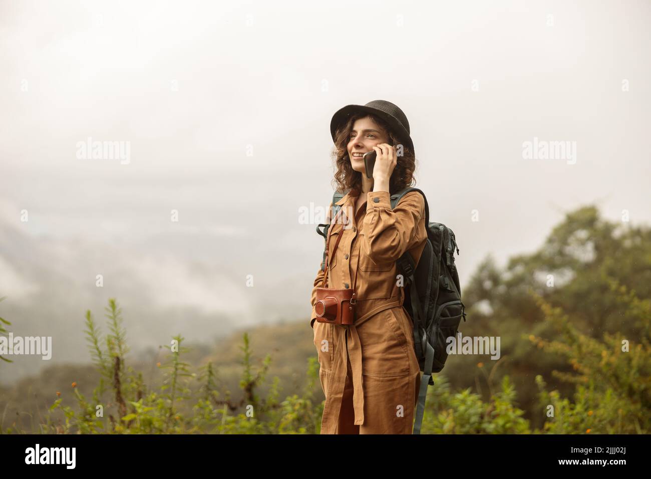 Female tourist with backpack hi-res stock photography and images - Alamy