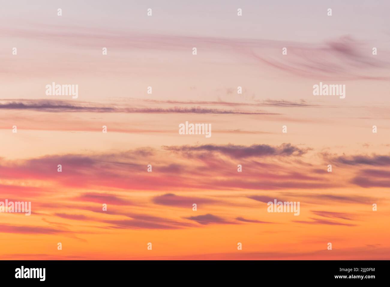 Bright red-orange sunset sky clouds summer background nature evening ...