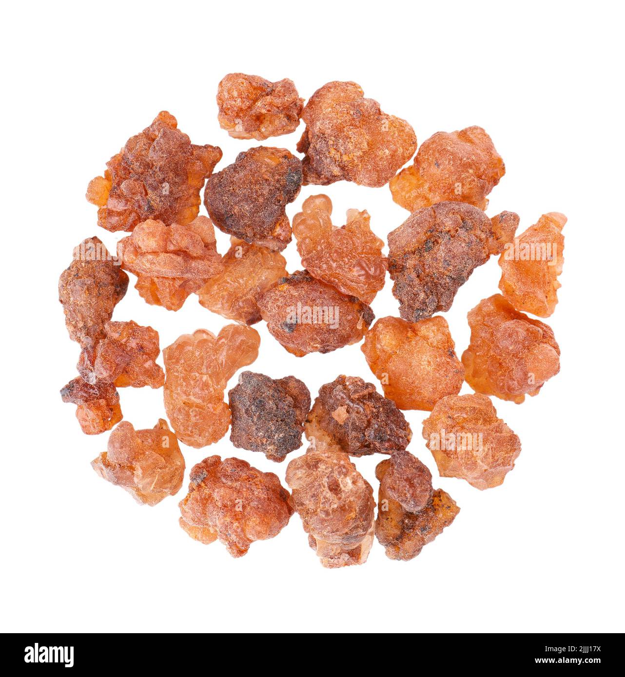 Myrrh resin isolated on white background. Pile of natural Commiphora ...