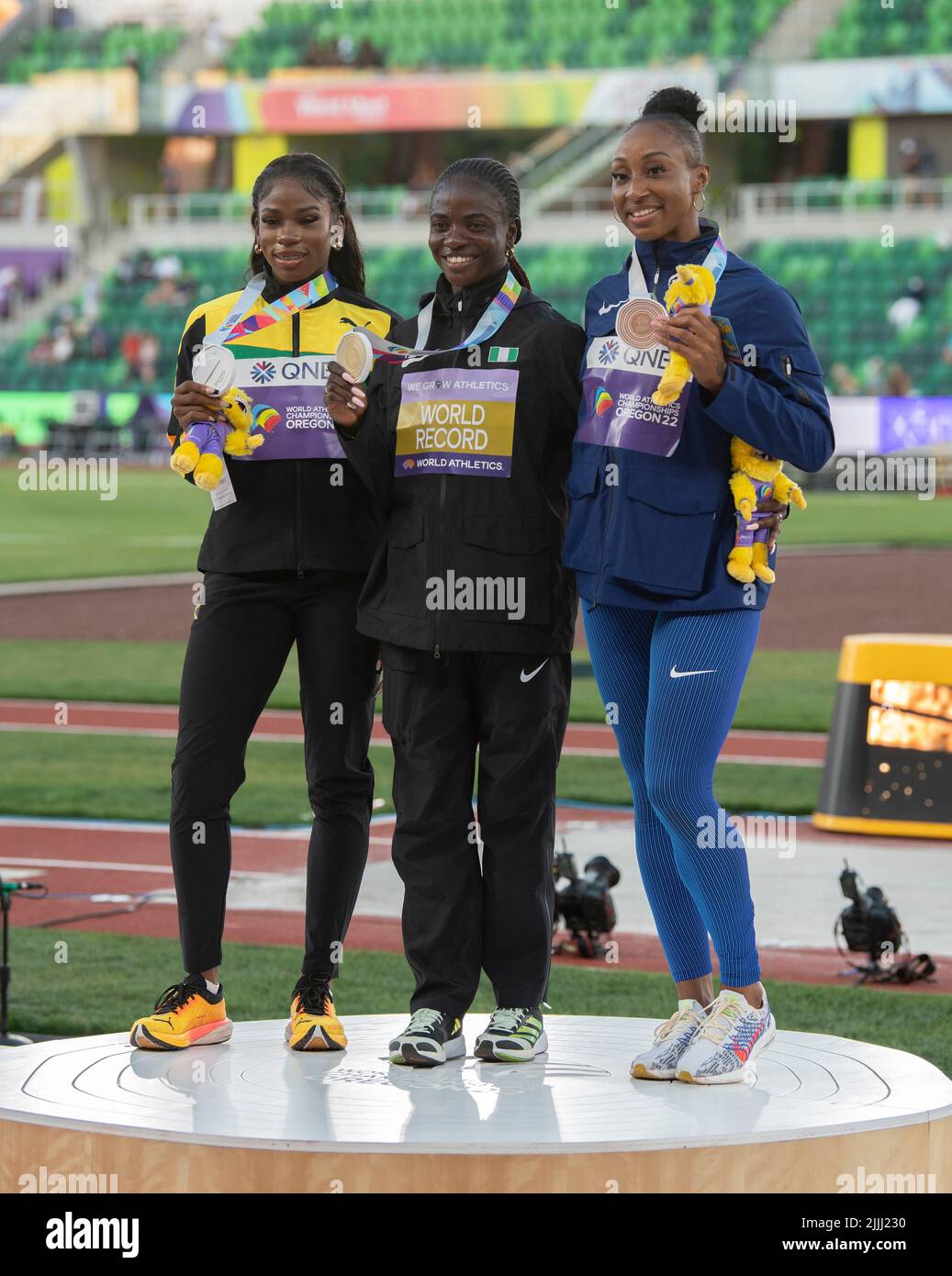 Britany Anderson (JAM) Silver, Tobi Amusan (NGR) Gold and Jasmine ... Britany Anderson (JAM) Silver, Tobi Amusan (NGR) Gold and Jasmine ...